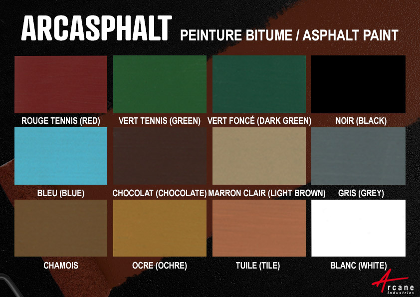 Peinture bitume extérieur macadam goudron enrobé Arcasphalt